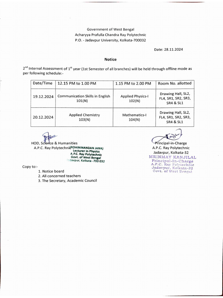 2nd Internal Assessment (1st Semester) | PDF