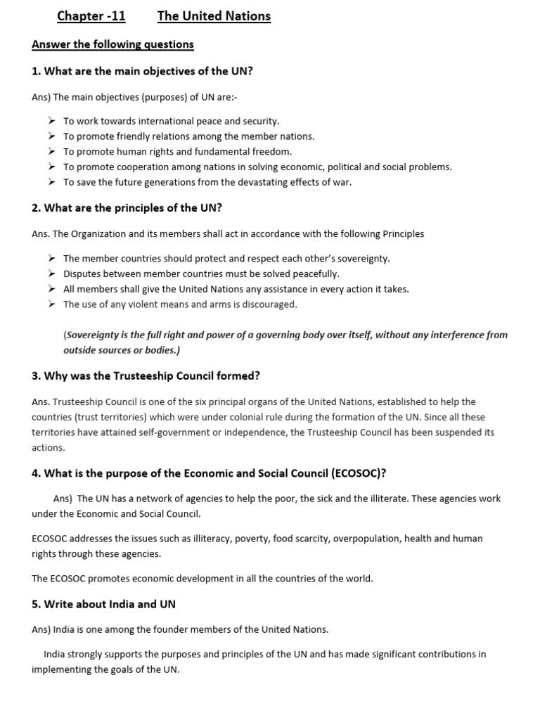 United Nations - Notes | PDF | United Nations | International Relations