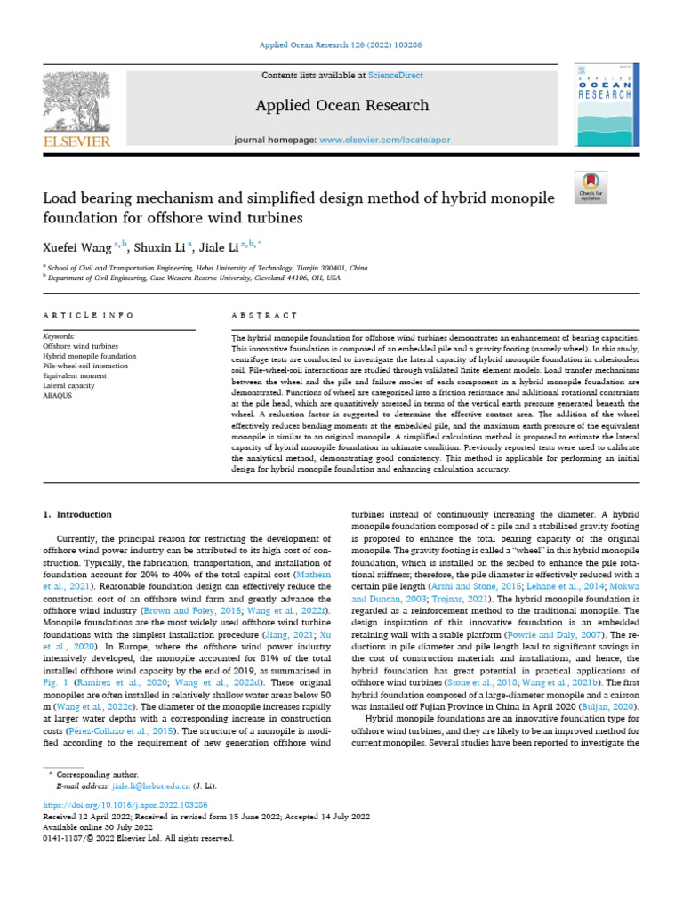 Load Bearing Mechanism and Simplified Design Method of Hybrid Monopile | PDF | Deep Foundation ...