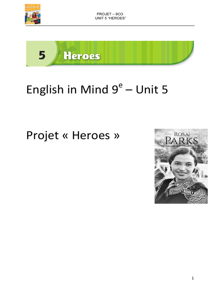 EiM 9 Unit 5 Writing Project Heroes | PDF
