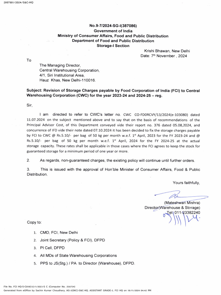 DFPD Letter Dated 07.11.2024 | PDF