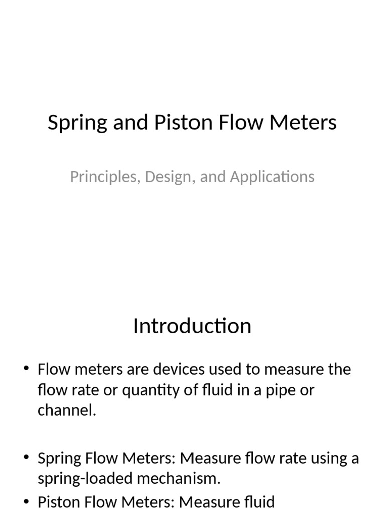 Spring and Piston Flow Meters | PDF