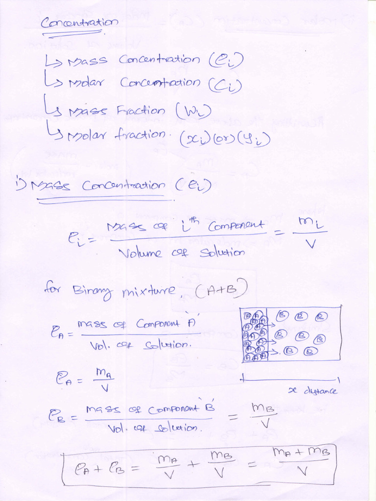 Lecture 34 - Concentrations, Velocity and Flux-1-4 | PDF