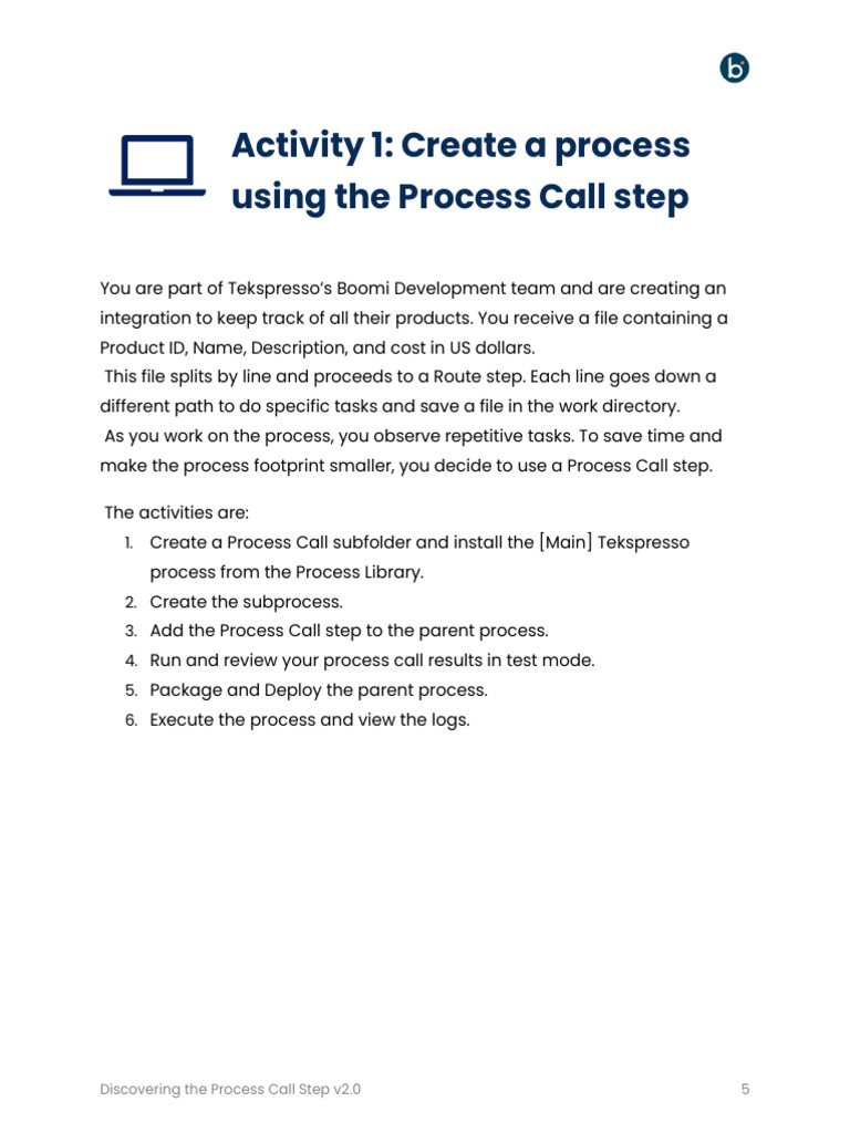 Activity 1 Discovering The Process Call Step Activities - V2.2024 | PDF ...
