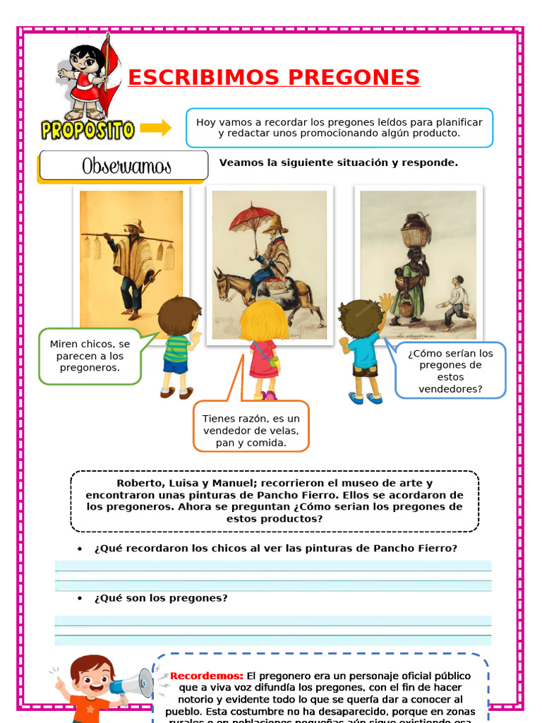 Ficha Comunicacion - Escribimos Pregones | PDF