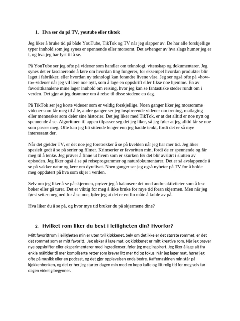 muntlig with answers | PDF