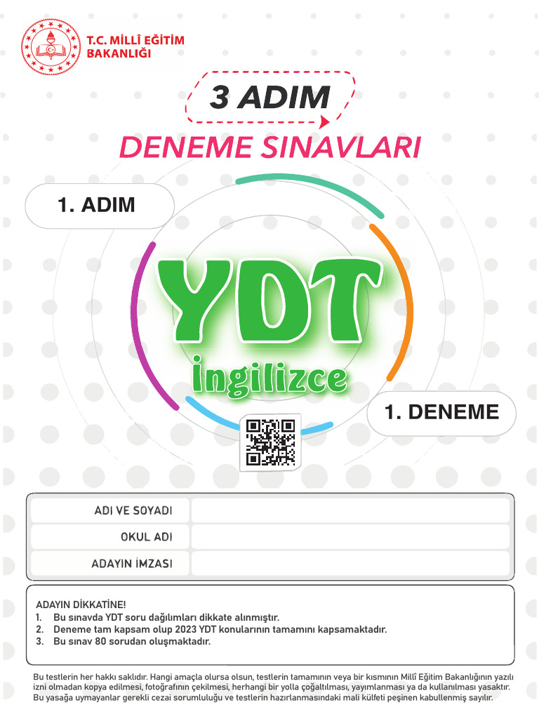 Ydt Denemesi 1-1-2 | PDF
