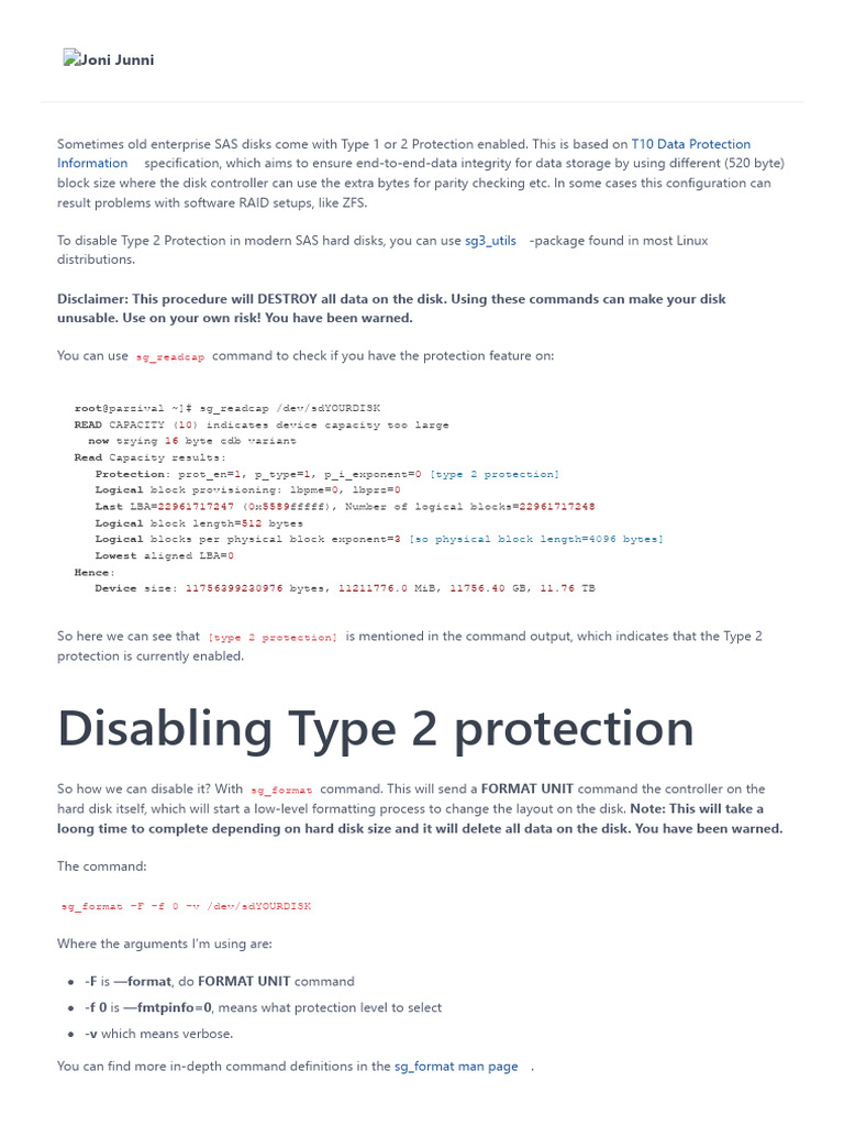 Disabling Type 2 Protection in SAS HDDs - Joni Junni | PDF | Hard Disk Drive | Byte