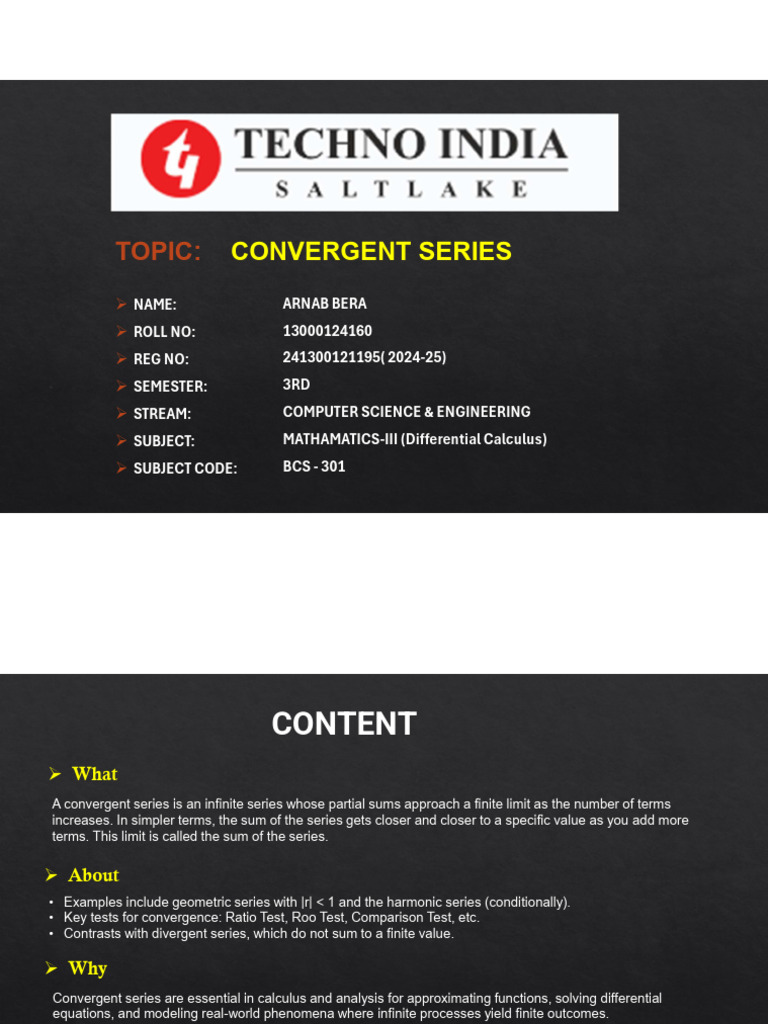 13000124160 Arnab Bera Ca1 Ori Pdf Series Mathematics Limit Mathematics