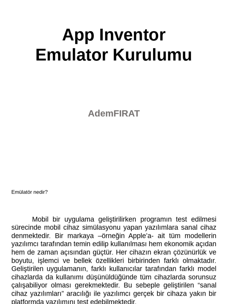 5 Kur2 MobilUygulamaGelistirme Emulator | PDF