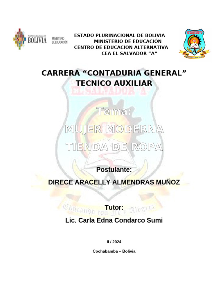 Caratula de Proyecto Cea El Salvador A | PDF | Moda