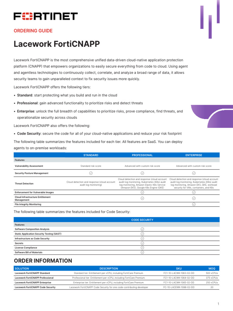 FortiCNAPP Ordering Guide | PDF | Cloud Computing | Computer Security