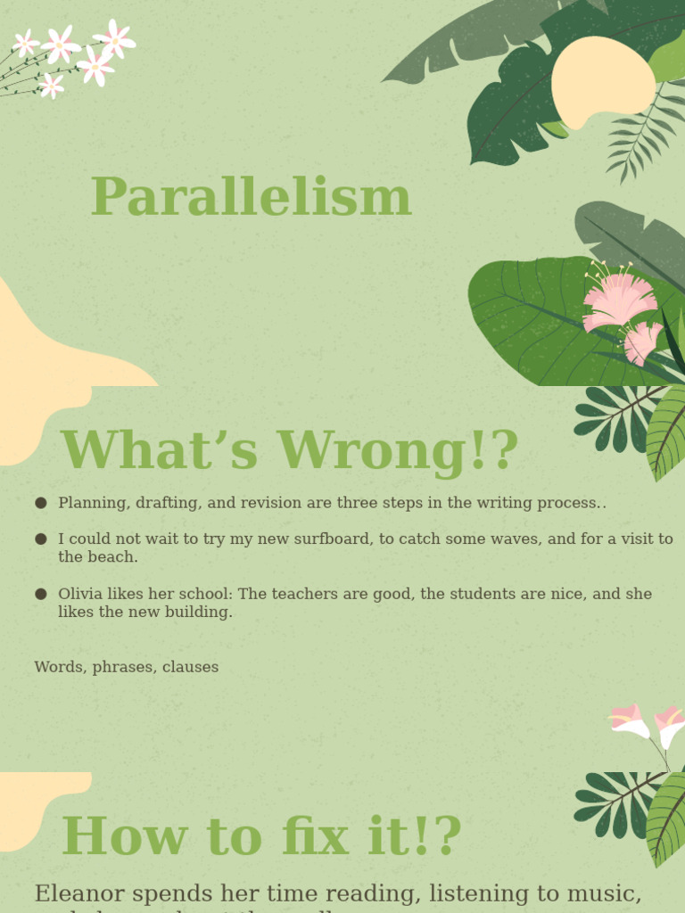 Parallelism (1) | PDF | Phrase | Verb