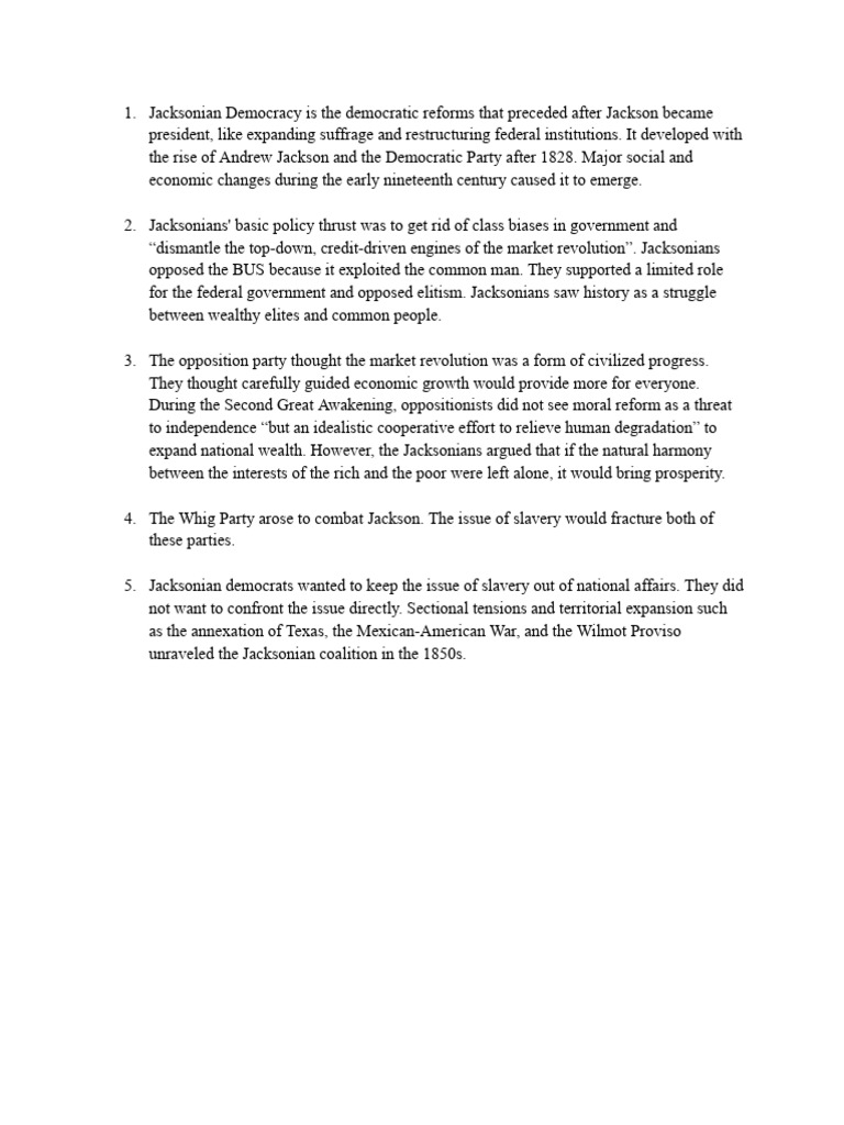 Jacksonian Democracy | PDF