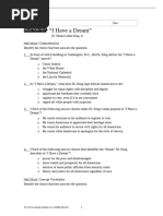 I Have A Dream Sample Questions | PDF | Martin Luther King Jr.