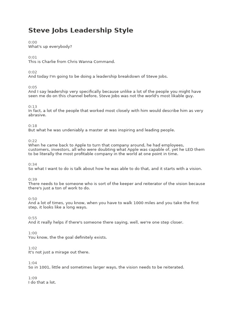 Steve Jobs Leadership Style-en-US | PDF | Steve Jobs | Apple Inc.