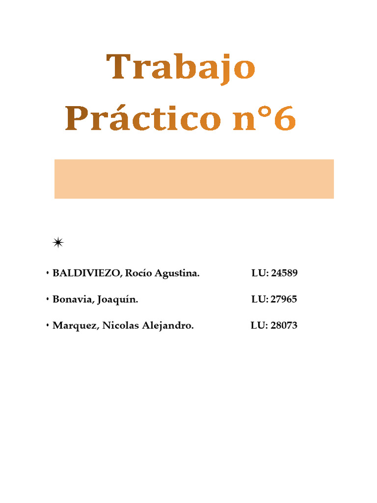 TRABAJO PRÁCTICO 6 Comisión 1 | PDF | Business | Planificación