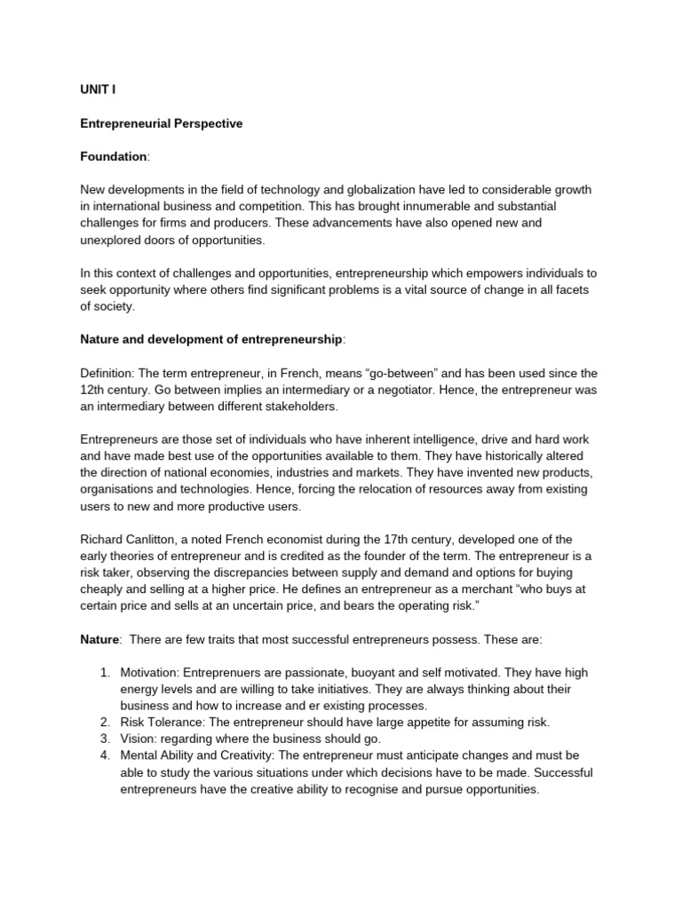 Principles of Entrepreneurship Overview | PDF | Entrepreneurship ...