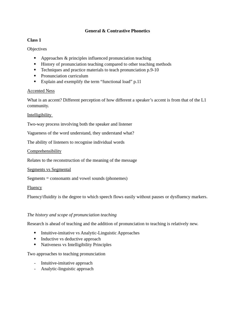 Phonetics Notes | PDF | Syllable | Vowel