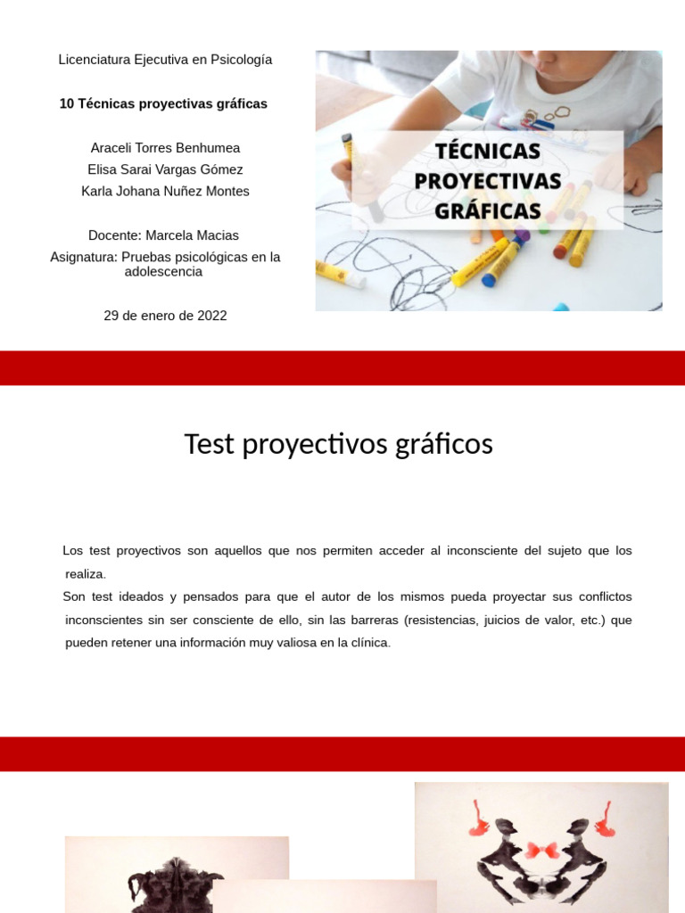 Pruebas Proyectivas Final | PDF | Mente inconsciente | Sicología