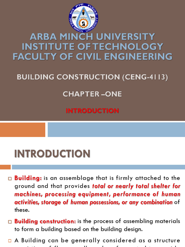 chapter 1 Introduction to building | PDF | Structural Load | Building