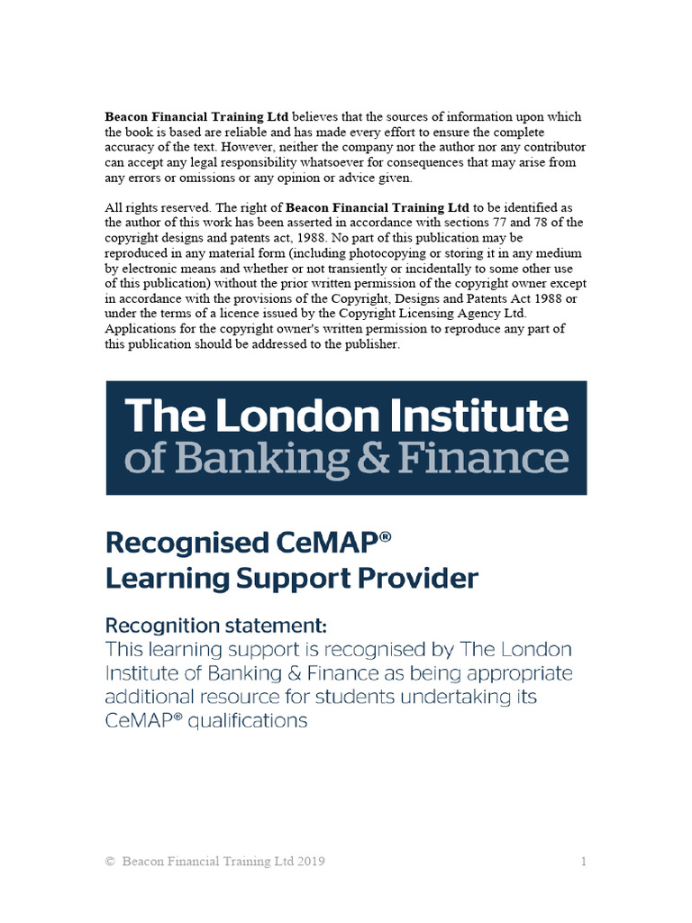 CeMAP 2&3 Contents | PDF | Mortgages | Loans