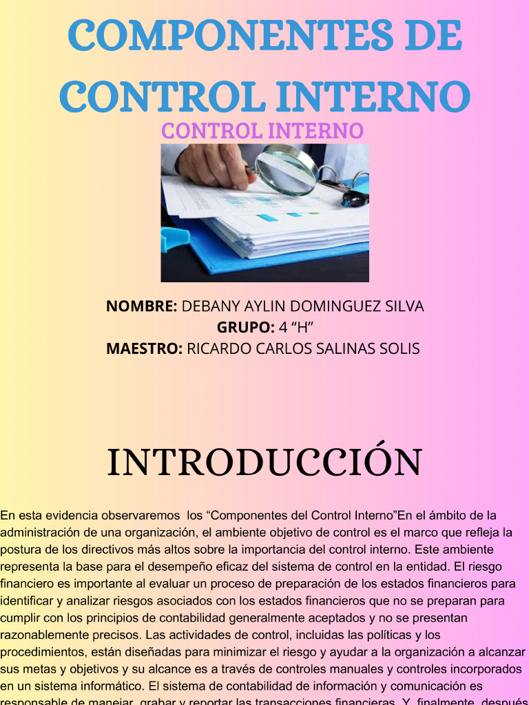 EV 1-COMPONENTES DE CONTROL INTERNO- CONTROL INTERNO_editado | PDF