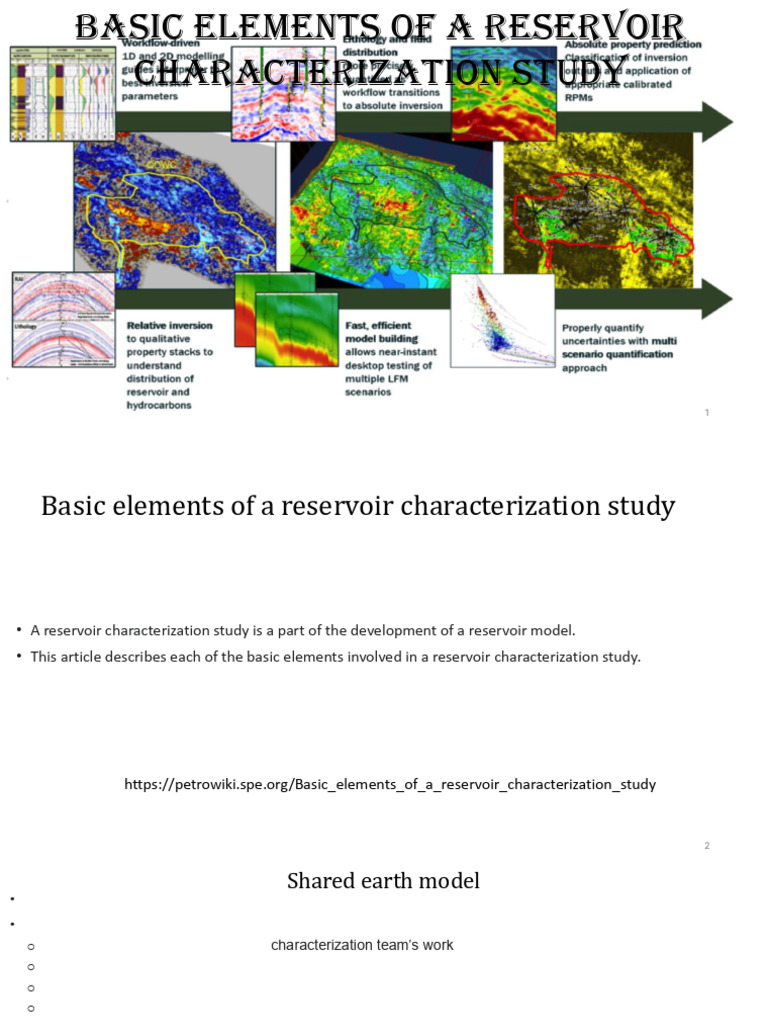 Basic Elements of A Reservoir Characterization Study 1729181245 | PDF ...
