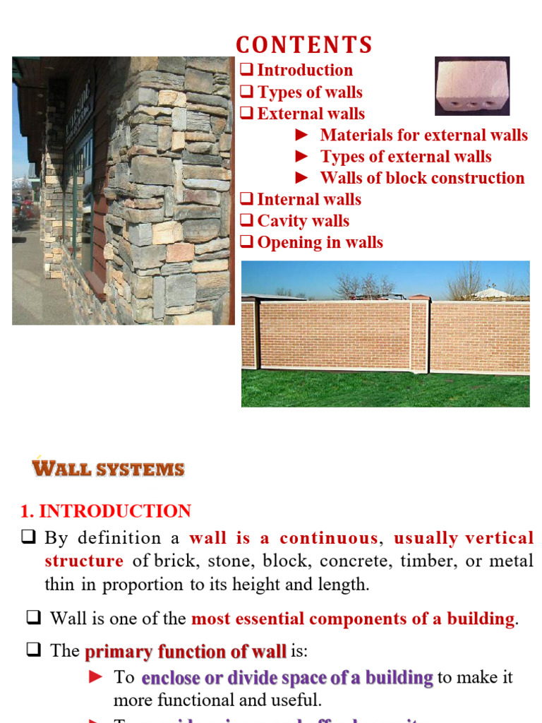 CHAPTER 4.3 WALL SYSTEM (1) | PDF | Building Materials | Building Engineering