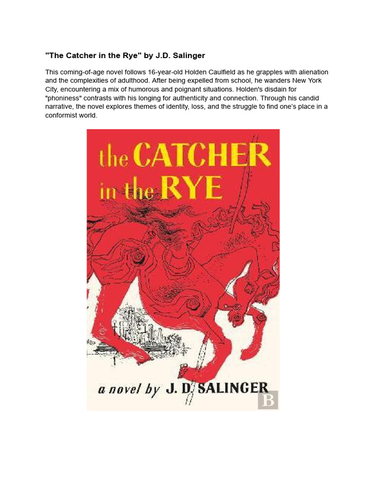 Summary of - The Catcher in The Rye - by J.D. Salinger | PDF
