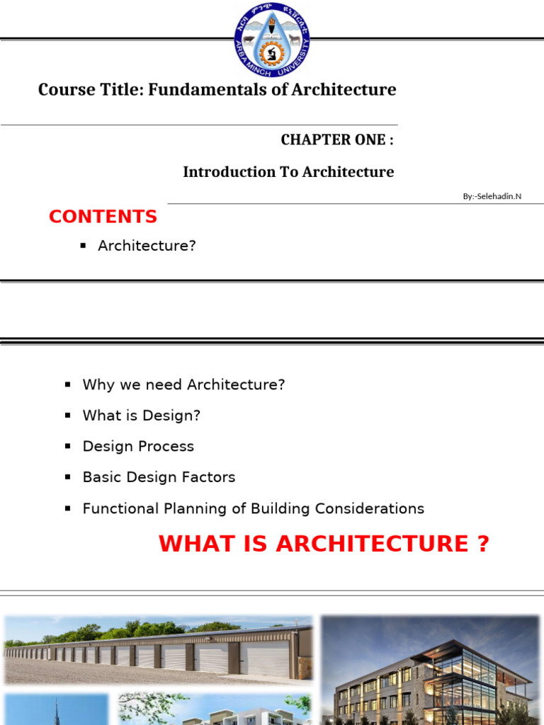 Fundamentals of Architecture Lecture - 1 | PDF | Design | Creativity