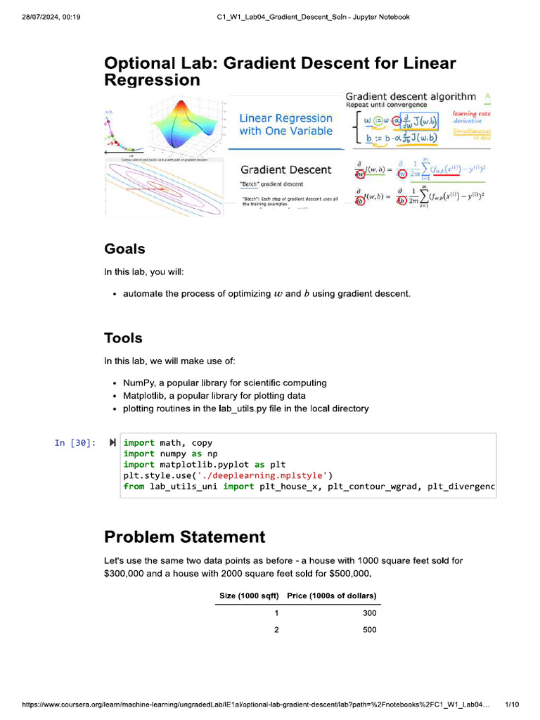 C1_W1_Lab04_Gradient_Descent_soln | PDF