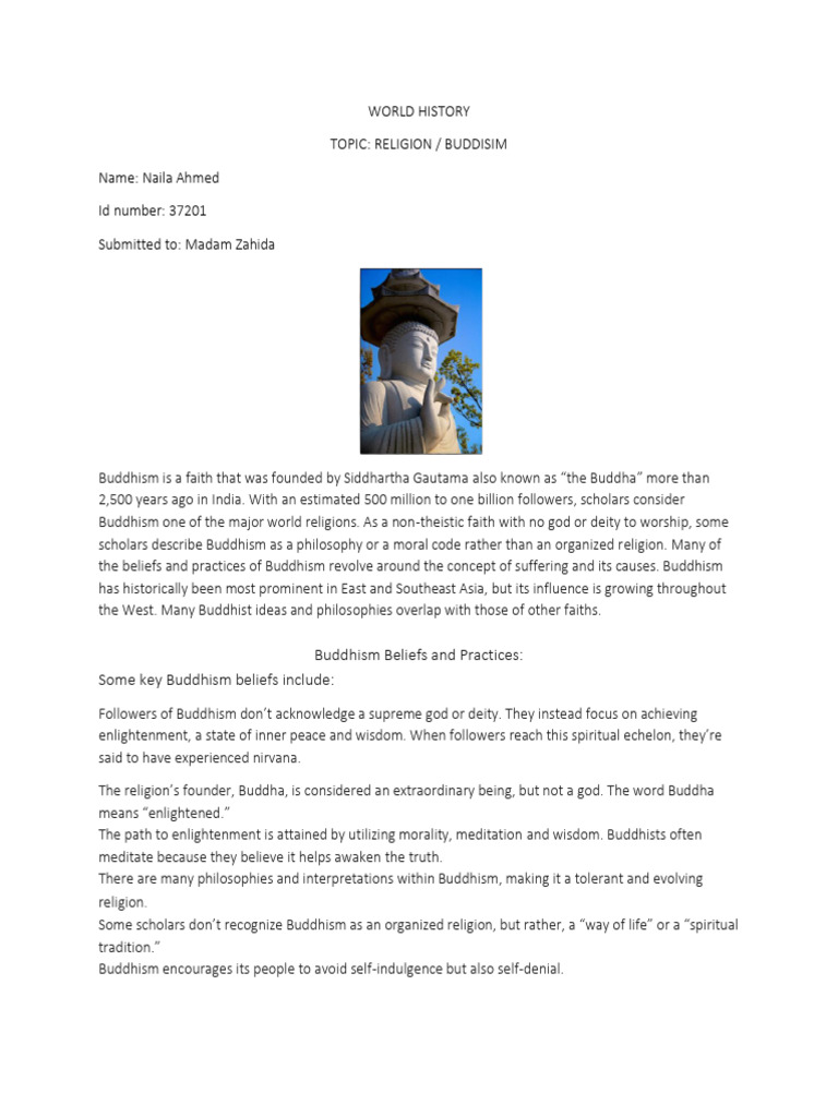 World History Assignment .1 | PDF | Noble Eightfold Path | Four Noble ...