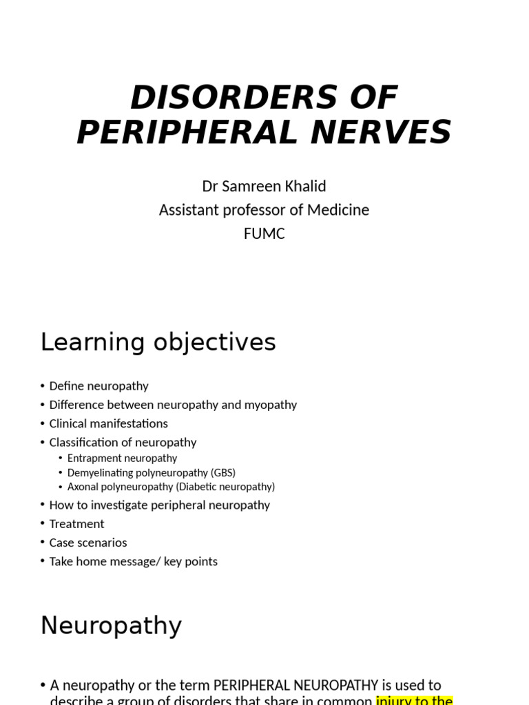 Peripheral Neuropathy Guide | PDF | Peripheral Neuropathy | Nerve