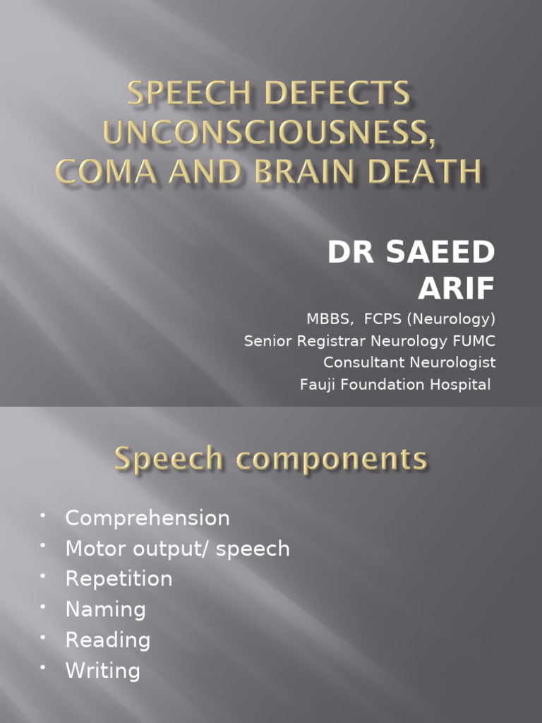 COMA & BRAIN DEATH Final Year SA | PDF | Coma | Brainstem