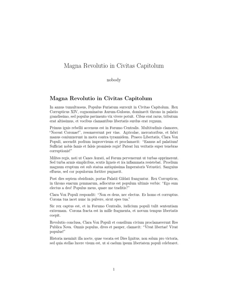 Magna Revolutio Latin 2 | PDF