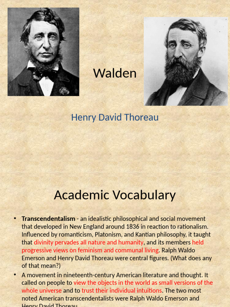 Understanding Thoreau's Walden and Transcendentalism | PDF | Walden ...