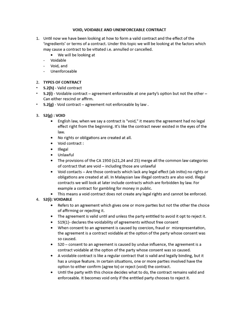 chapter-void,voidable | PDF | Void (Law) | Consent