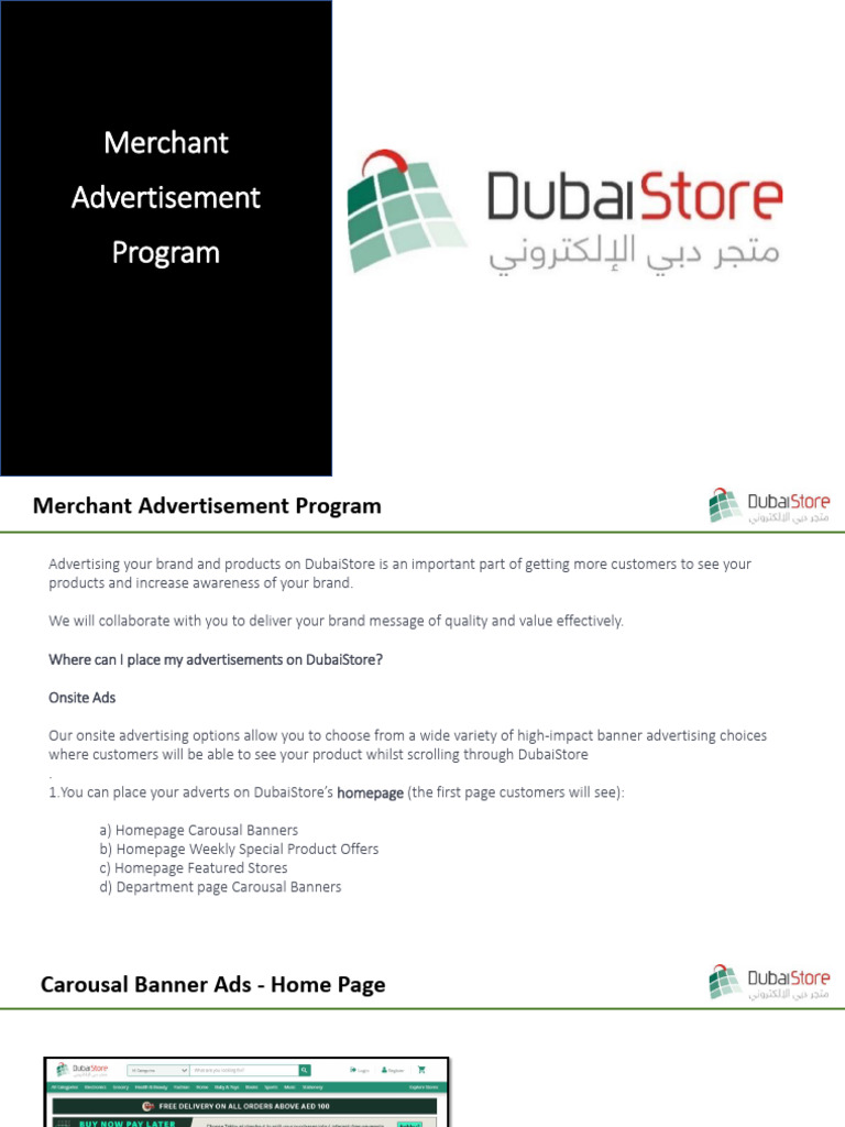 DubaiStore Merchant Adv Program Packages | PDF | Payments | Business ...
