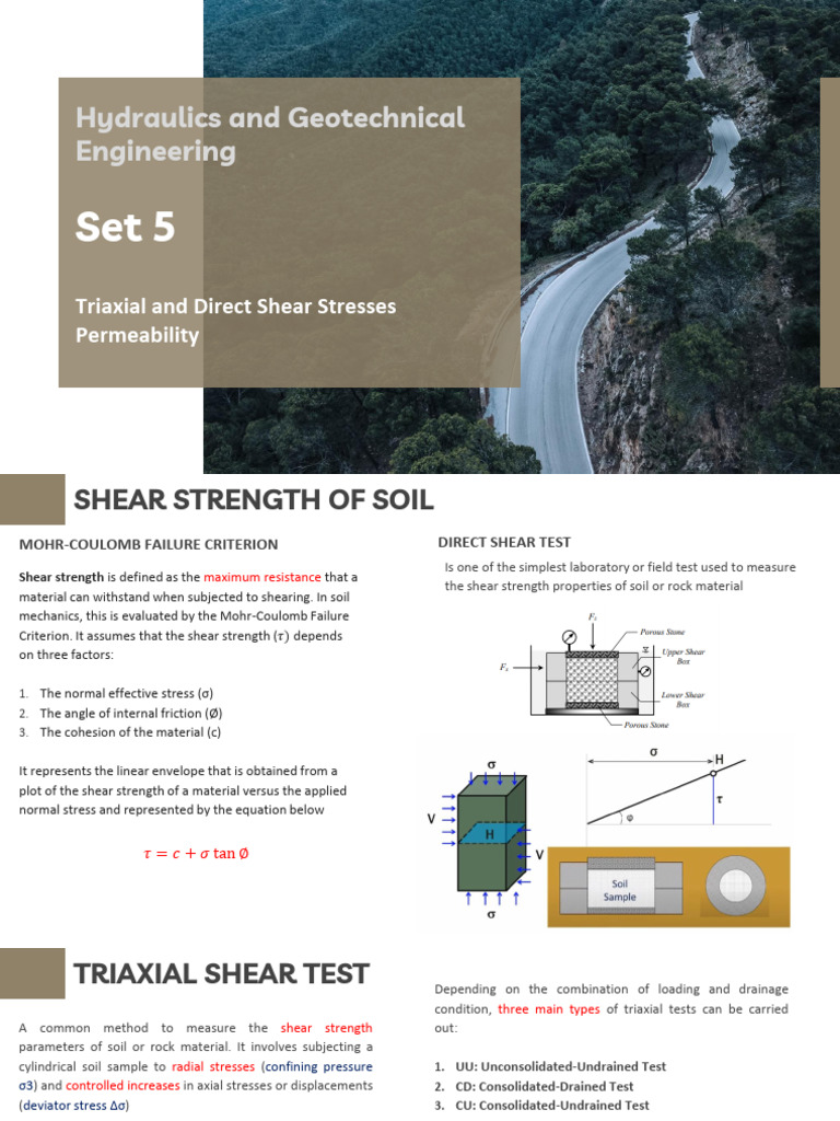 Triaxial and Direct Shear Stress, Permeability | PDF | Soil Mechanics ...