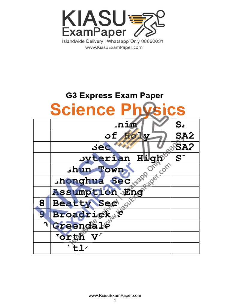 2023 Sec 4 Science Physics-12s | PDF | Acceleration | Evaporation