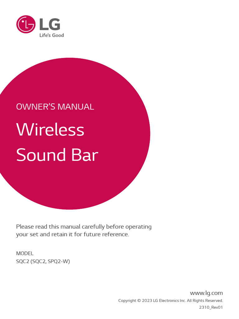 LG Soundbar Manual - SQC2.DGBRLLG - WEB - REV01 - ENG | PDF | Bluetooth ...