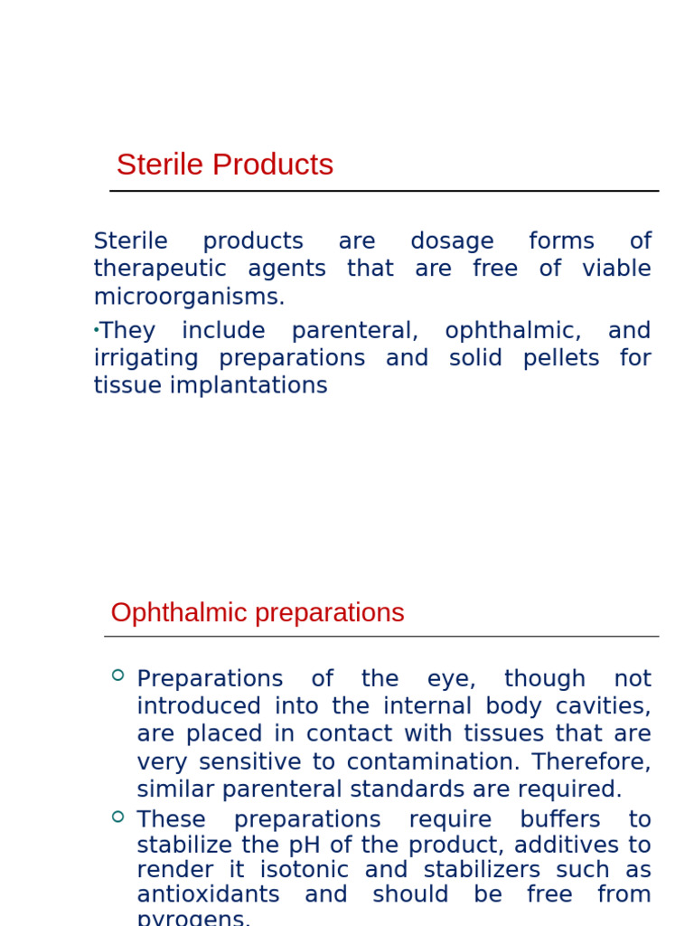 Sterile Dosage Forms Guide | PDF | Syringe | Hemodialysis