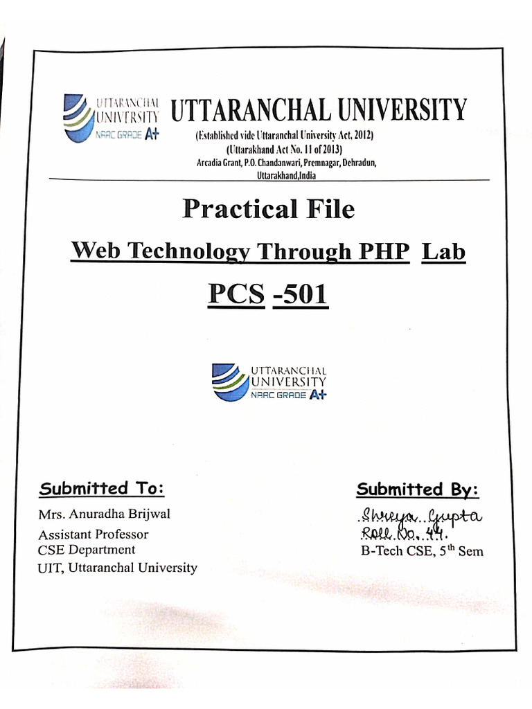 Php Practicals | PDF