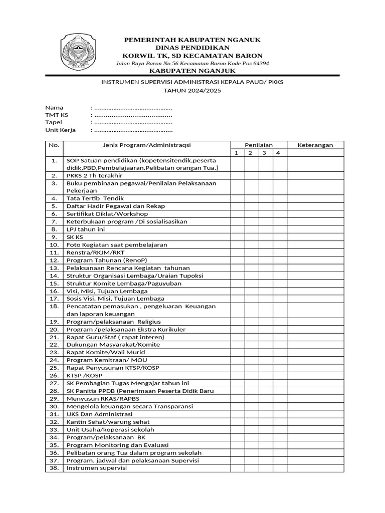 Instrumen Pkks Tahun 2023 Sugiharti | PDF