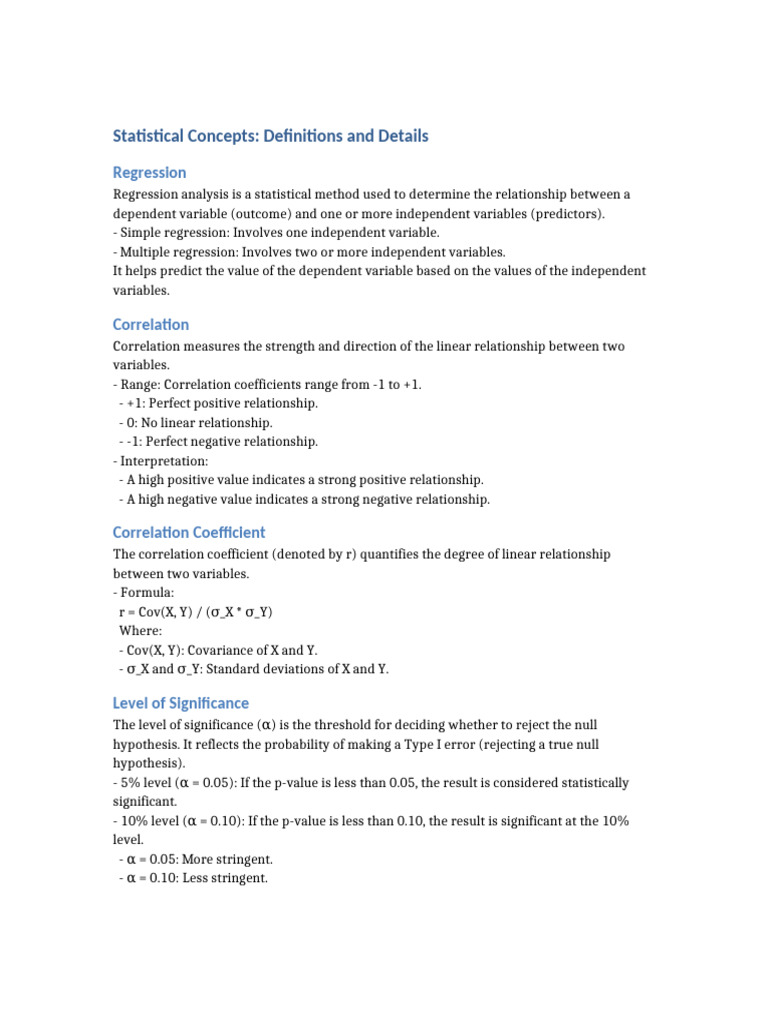 Statistical Concepts Pdf P Value Analysis Of Variance