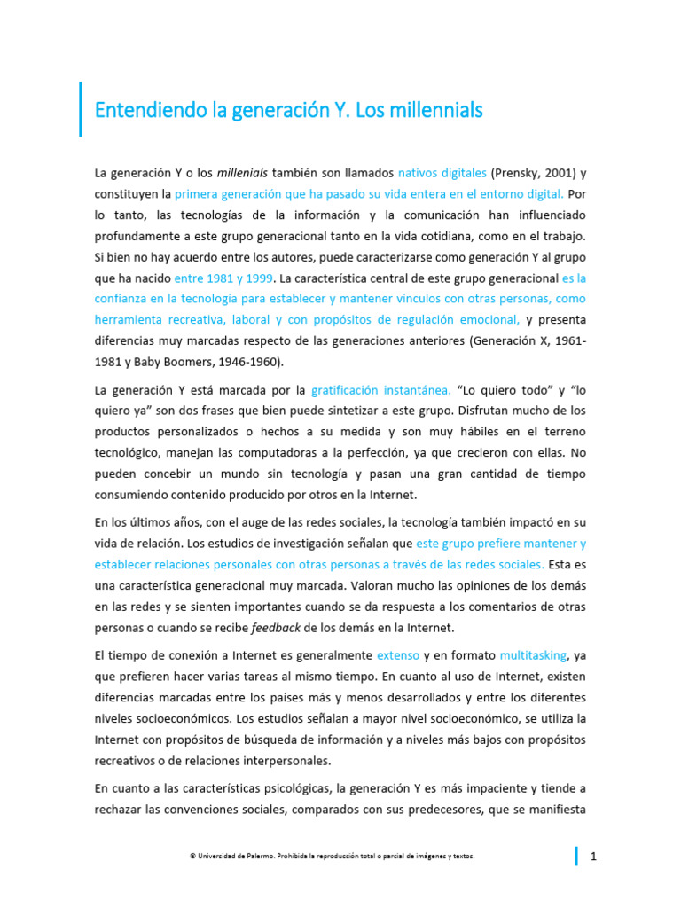 M1.2 - Entendiendo La Generacipon de Los Millennials | PDF | Millennials | Internet
