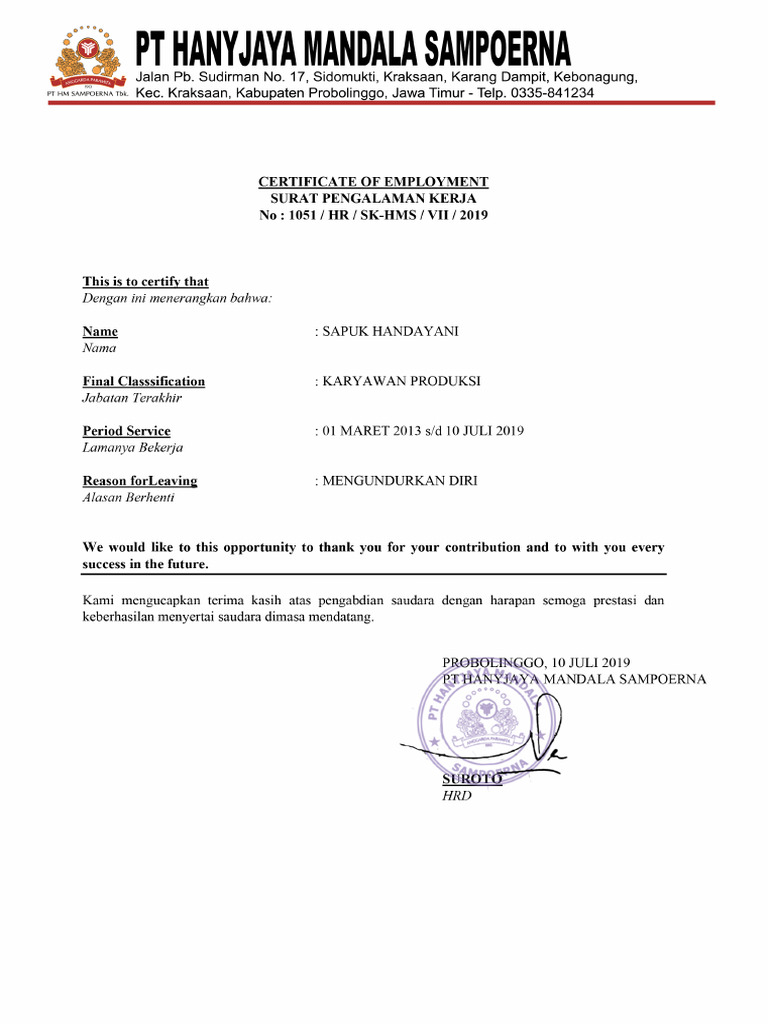 Paklaring Sapuk | PDF