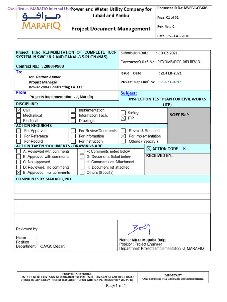 Civil ITP Approved Rev 03 | PDF Civil ITP Approved Rev 03 | PDF