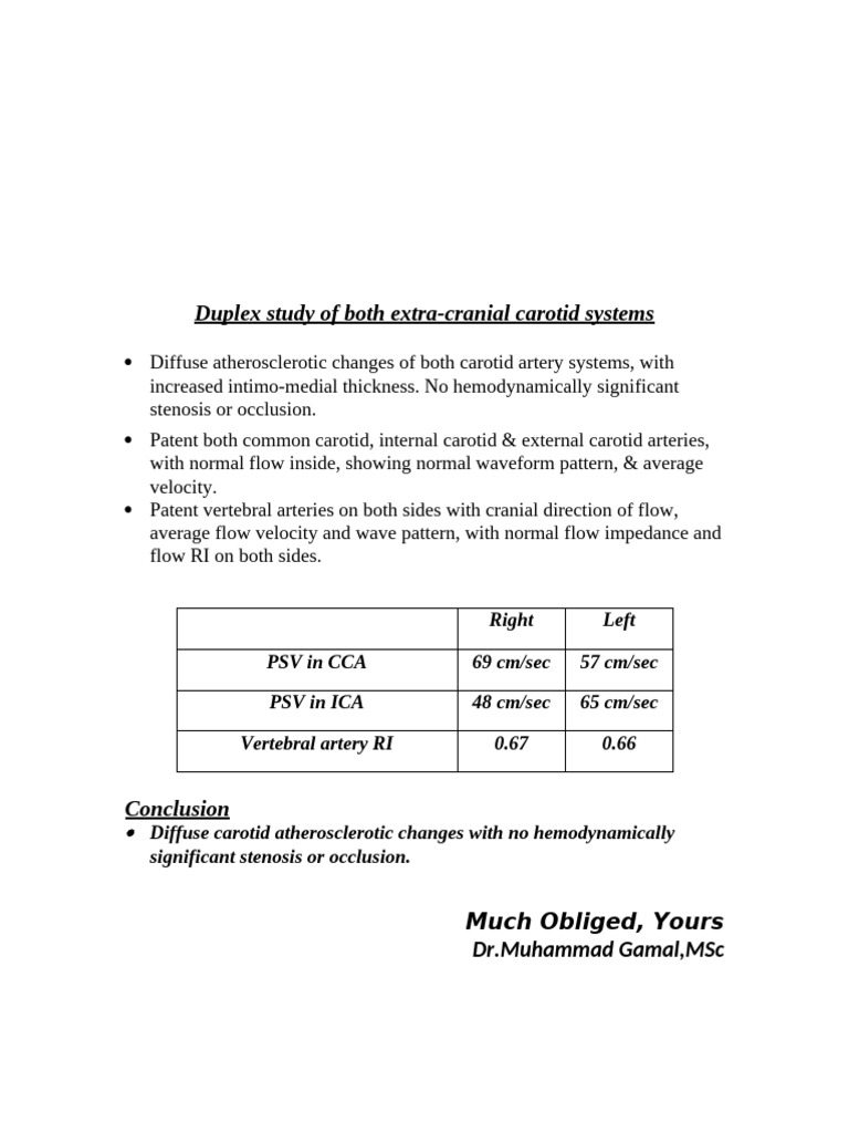 As Carotid Duplex Athero | PDF